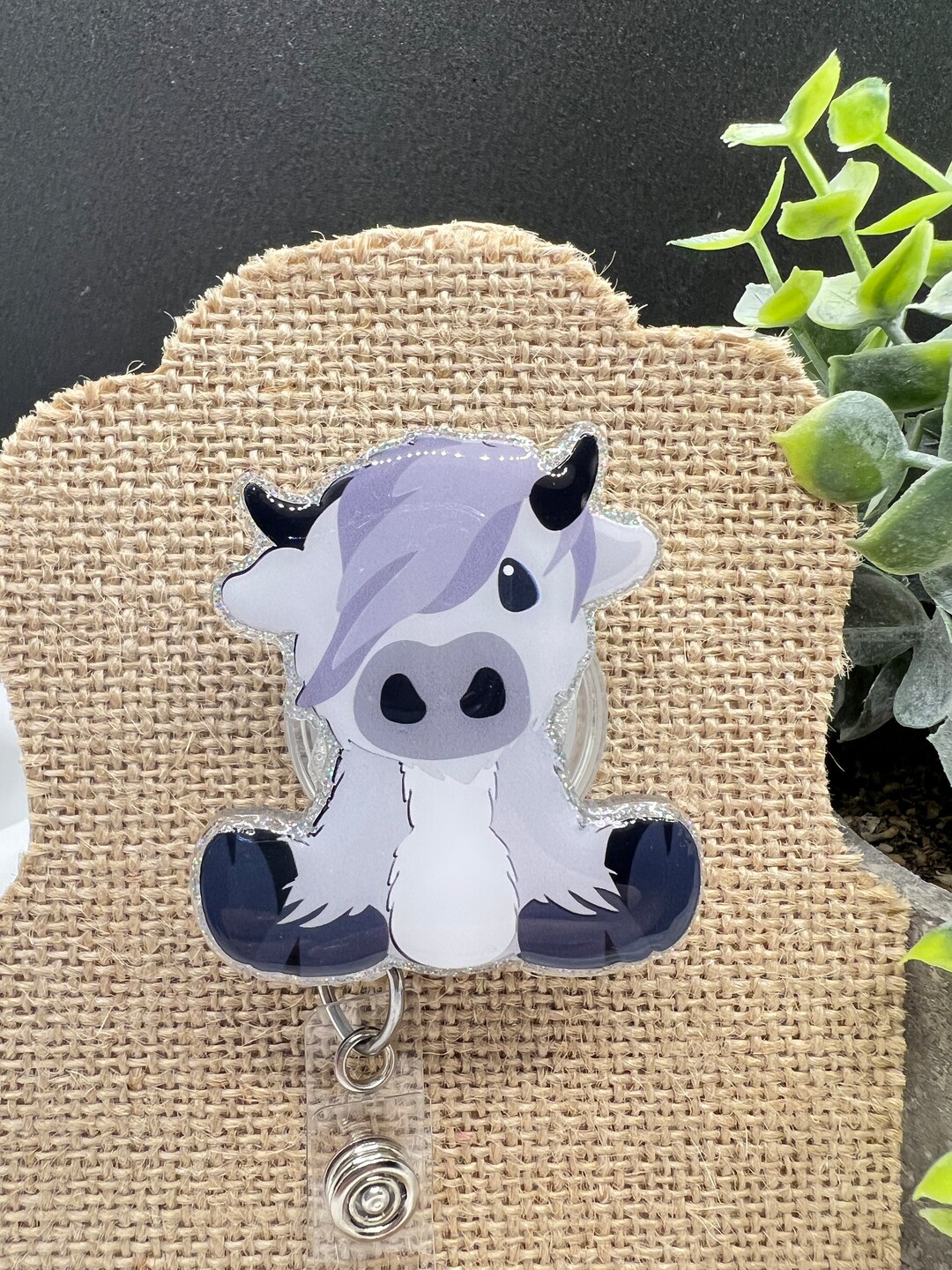Highland Cow Badge Reel Topper - Etsy