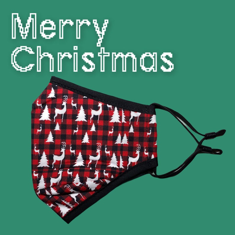 Christmas Holiday Face Mask Red Plaid Breathable - Etsy