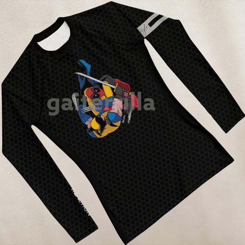 Wolverine Vs Deadpool BJJ Rashguard | Grappling No Gi Long Sleeve - Etsy