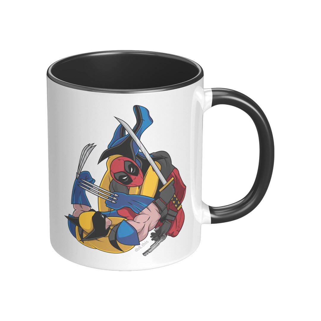 Wolverine Vs Deadpool | BJJ Artwork | Ceramic Mug | 11oz | Marvel Comic ...