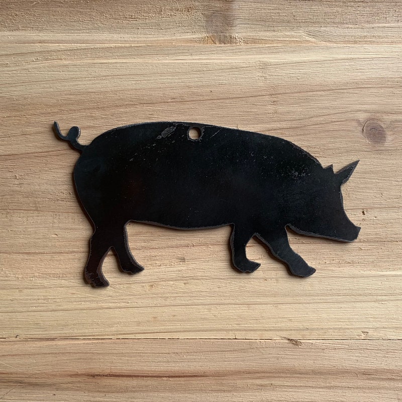 Metal Outdoor Pig Ornament - Etsy