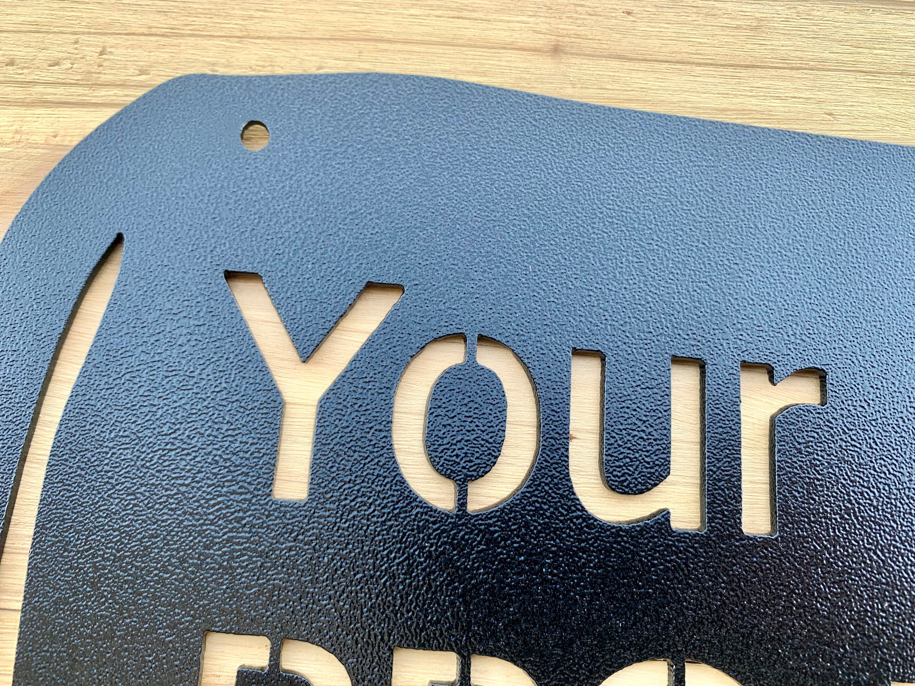 Custom Text BBQ Cow Sign Two Lines Personalized Smoker Sign - Etsy