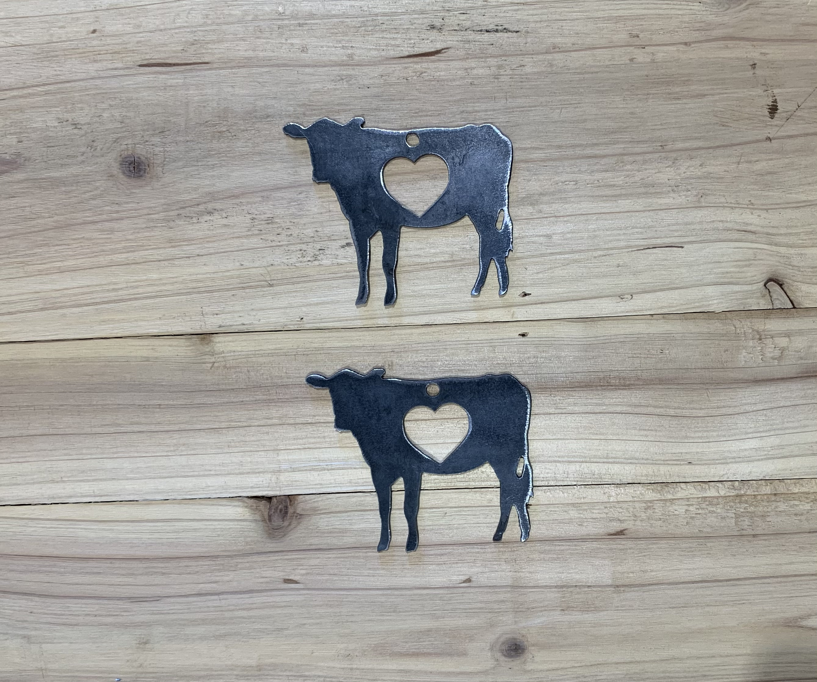 2 Metal Cow Ornaments Metal Cow Shape Farmhouse Decoration - Etsy