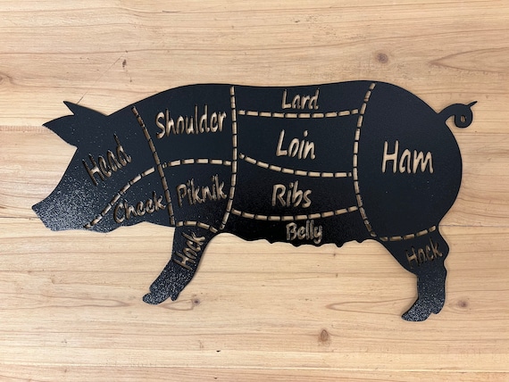 BBQ Sign Pork Cuts Sign Butcher Cuts BBQ Smoker Sign - Etsy