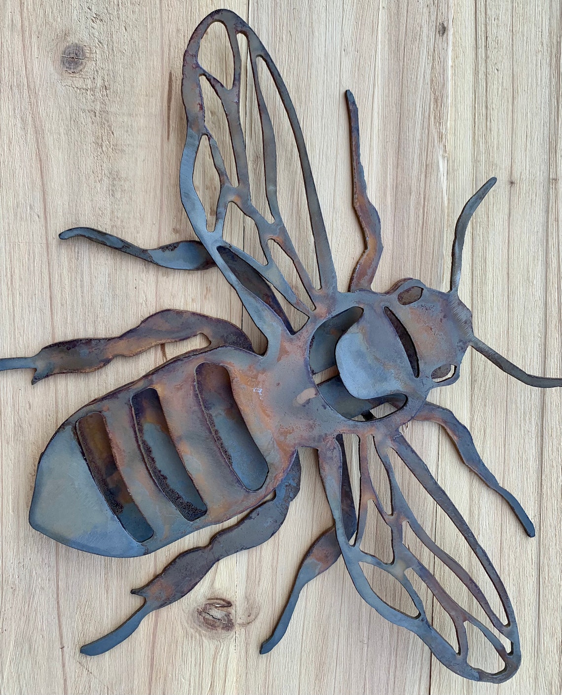 Large Metal Bee Art Metal Bee Sculpture Bee Sign Honey - Etsy