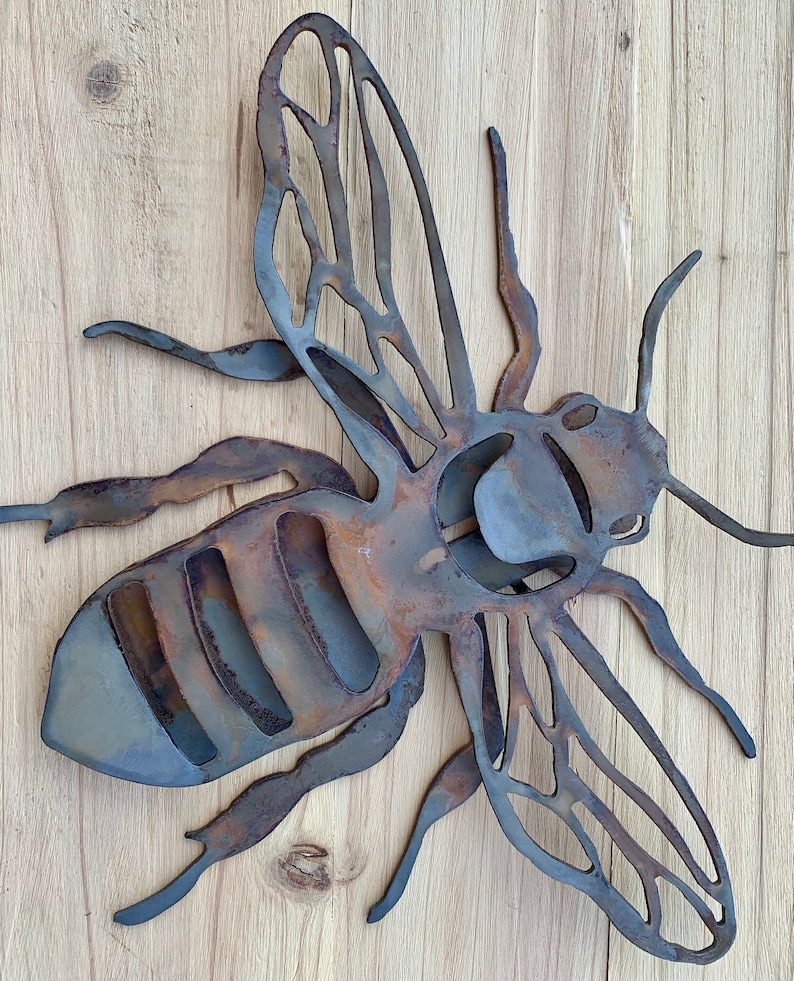 Large Metal Bee Art | Metal Bee Sculpture | Bee Sign | Honey Bee ...