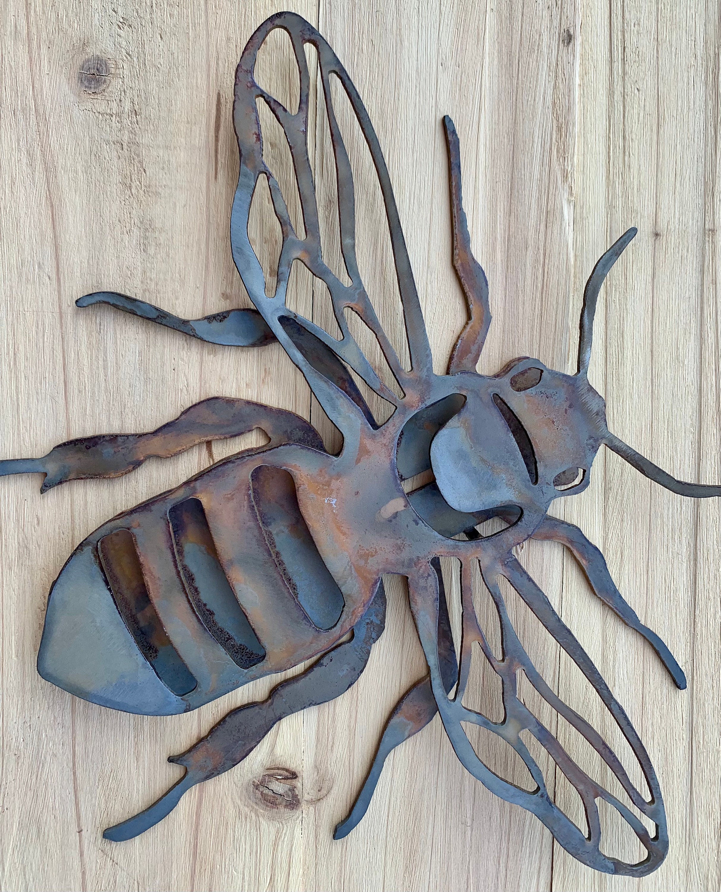 Large Metal Bee Art Metal Bee Sculpture Bee Sign Honey - Etsy