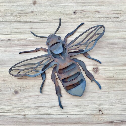 Large Metal Bee Art Metal Bee Sculpture Bee Sign Honey - Etsy