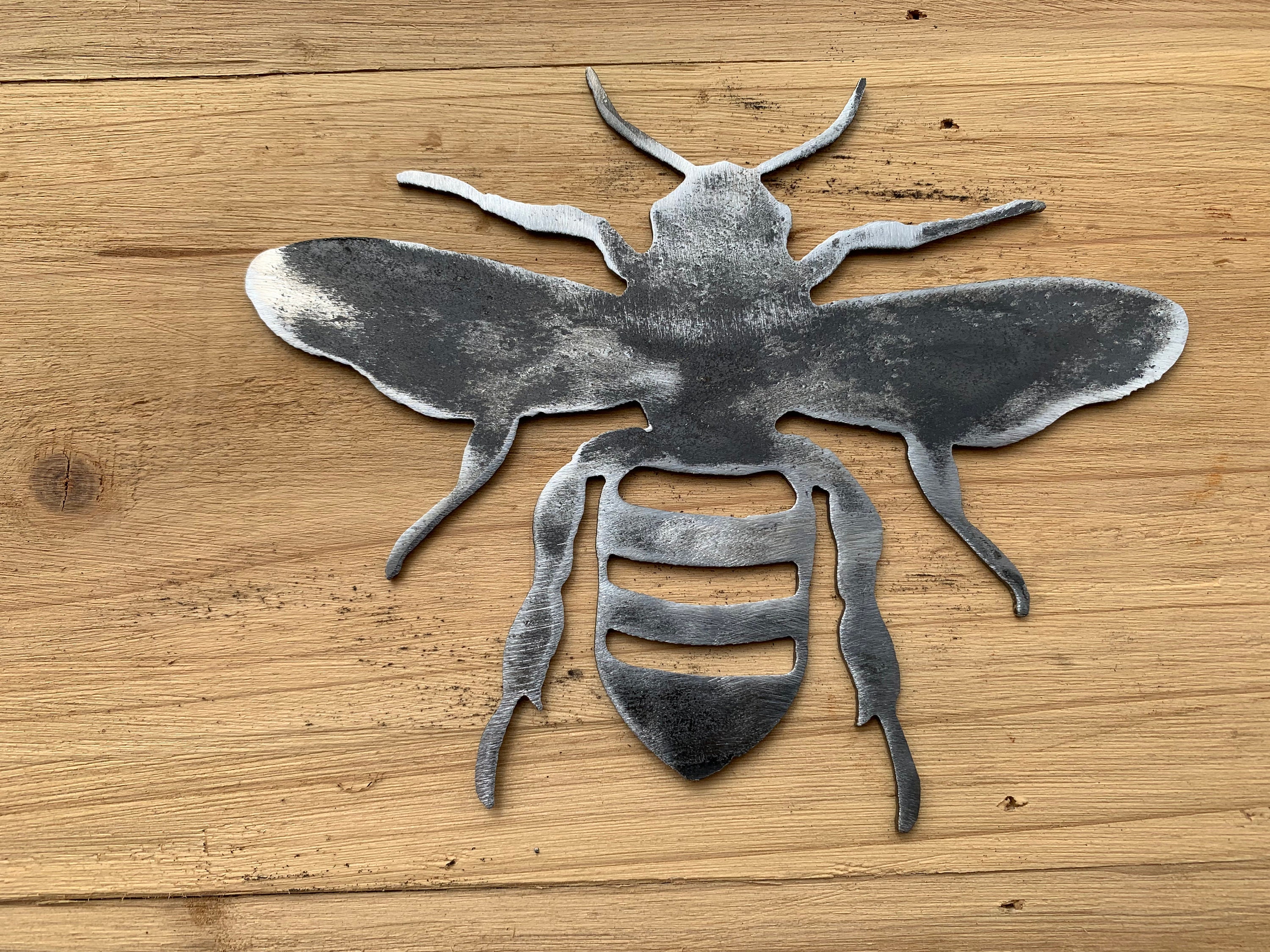 Metal Bee Decoration Raw Steel 6 Inch Honey Bee Beehive - Etsy