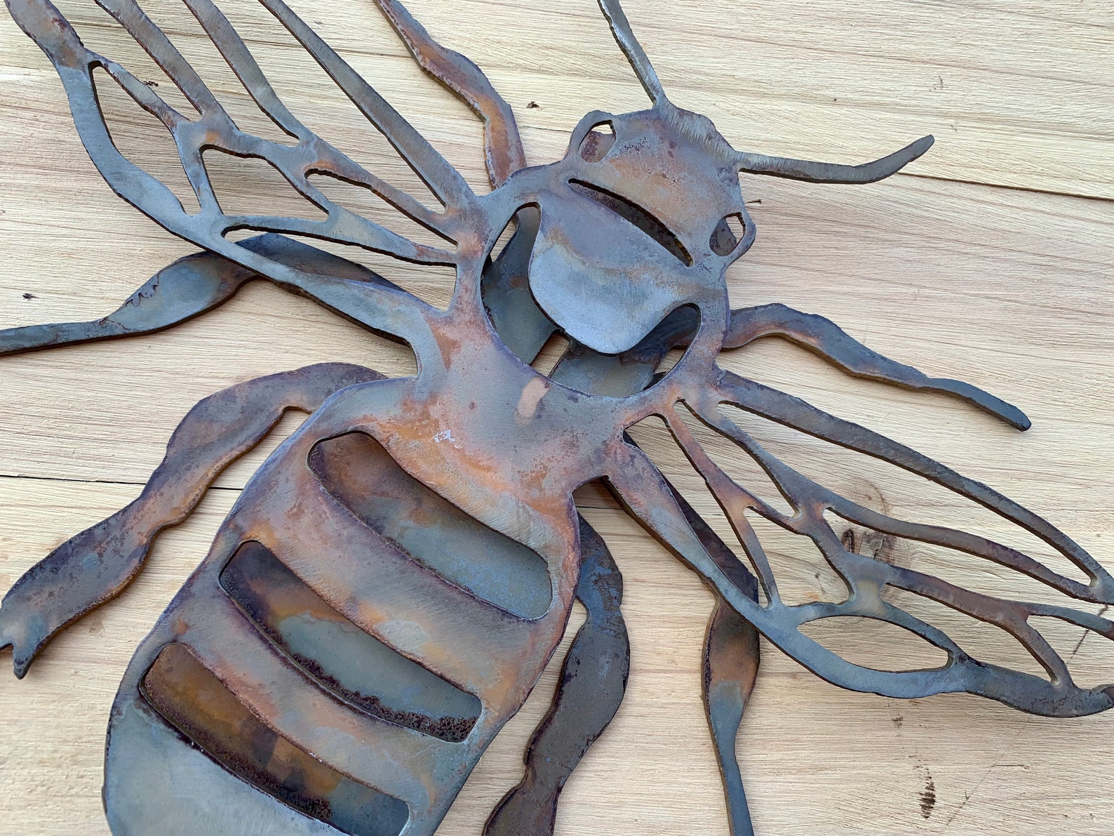 Large Metal Bee Art Metal Bee Sculpture Bee Sign Honey - Etsy