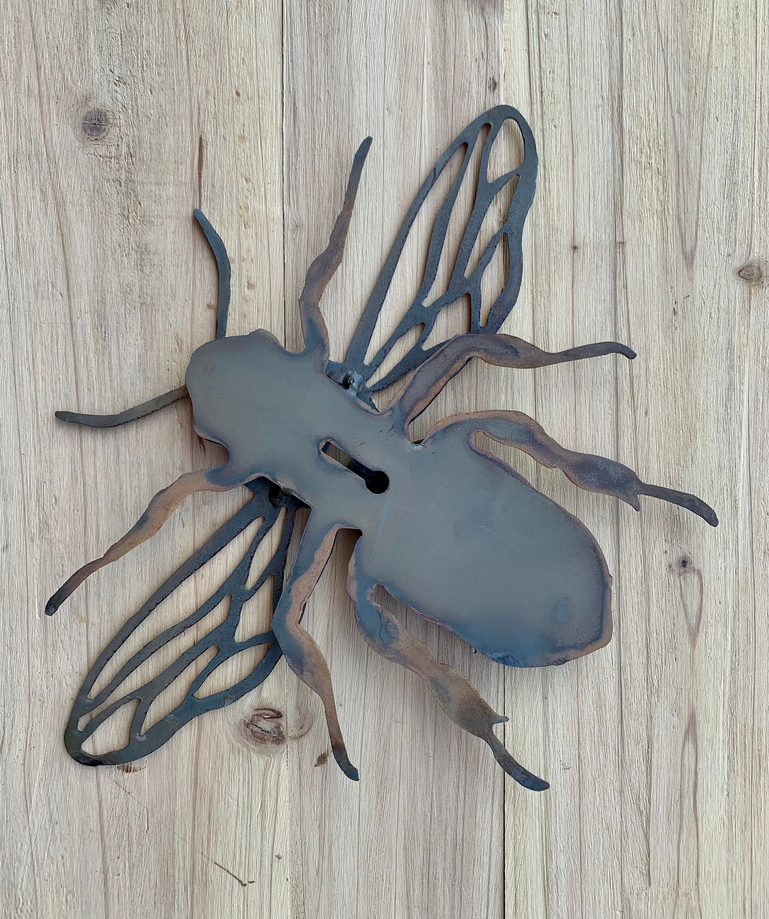 Large Metal Bee Art Metal Bee Sculpture Bee Sign Honey - Etsy