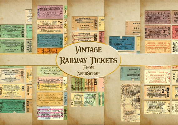 Vintage Train Tickets Digital Download Printable Old Railway | Etsy