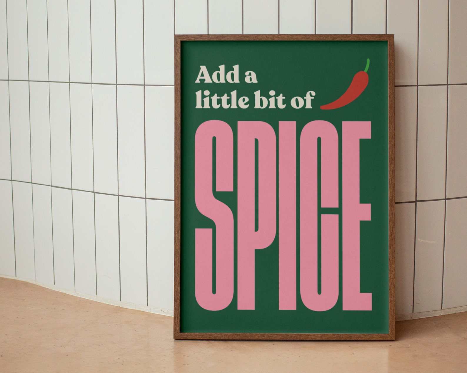 Add A Little Bit of Spice | Quirky Kitchen Print | Herbs | Chilli | A5 ...