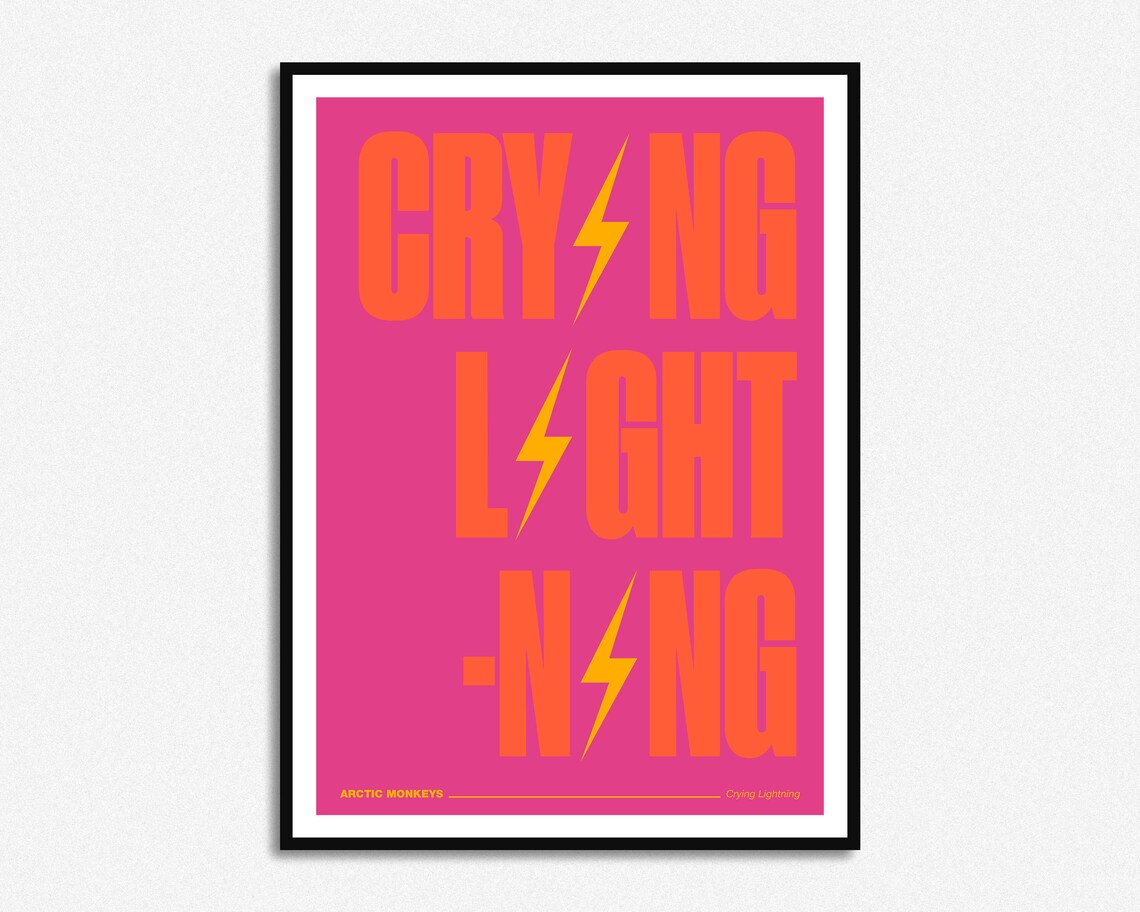 Arctic Monkeys Crying Lightning Music Print Lyrics Print | Etsy