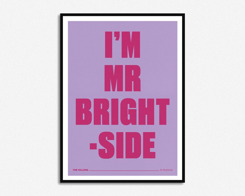 Mr Brightside Inspired Music Print Lyrics Print A5 A4 A3 - Etsy UK