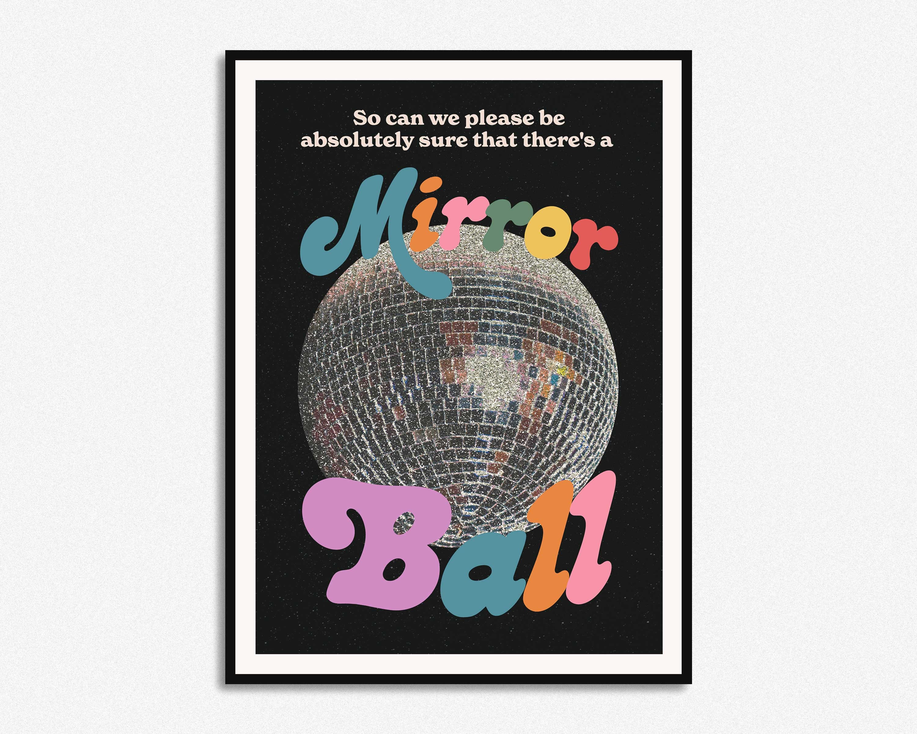 Mirrorball Print Print | Disco Ball | A5 A4 A3 | Unframed Indie Rock ...
