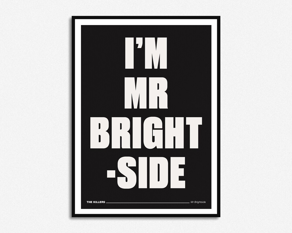 Mr Brightside Inspired Music Print Lyrics Print A5 A4 A3 - Etsy UK
