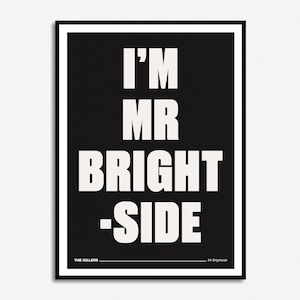 Mr Brightside Inspired Music Print Lyrics Print A5 A4 A3 Unframed Indie ...
