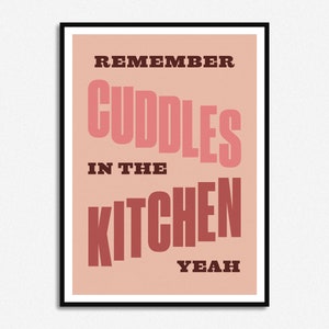 Cuddles in the Kitchen Lyrics Print | Music Print | A5 A4 A3 | Unframed ...