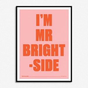 Mr Brightside Inspired Music Print Lyrics Print A5 A4 A3 Unframed Indie ...