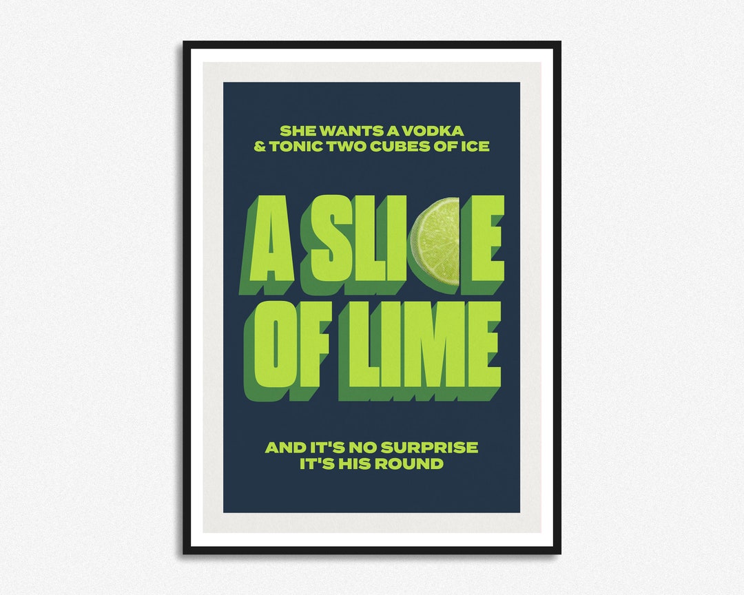 Slice of Lime Print | Music Print | A5 A4 A3 | Unframed Indie Rock ...