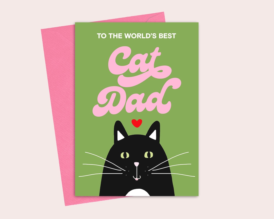 World's Best Cat Dad | Happy Father's Day | Pet Greeting Card - Etsy