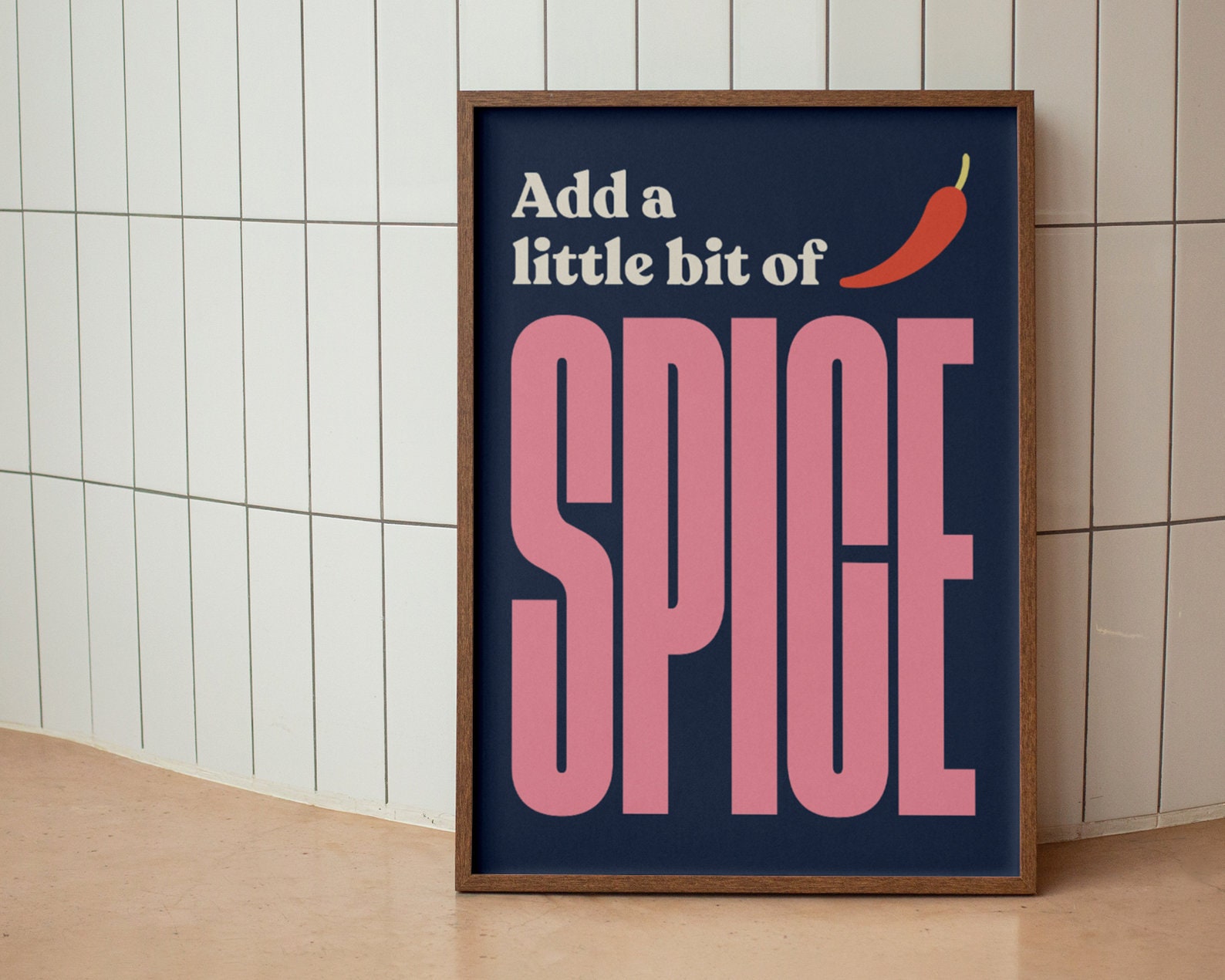 Add A Little Bit of Spice | Quirky Kitchen Print | Herbs | Chilli | A5 ...