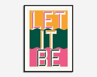 The Beatles Let It Be Printable Wall Art. Song Lyrics. Home - Etsy