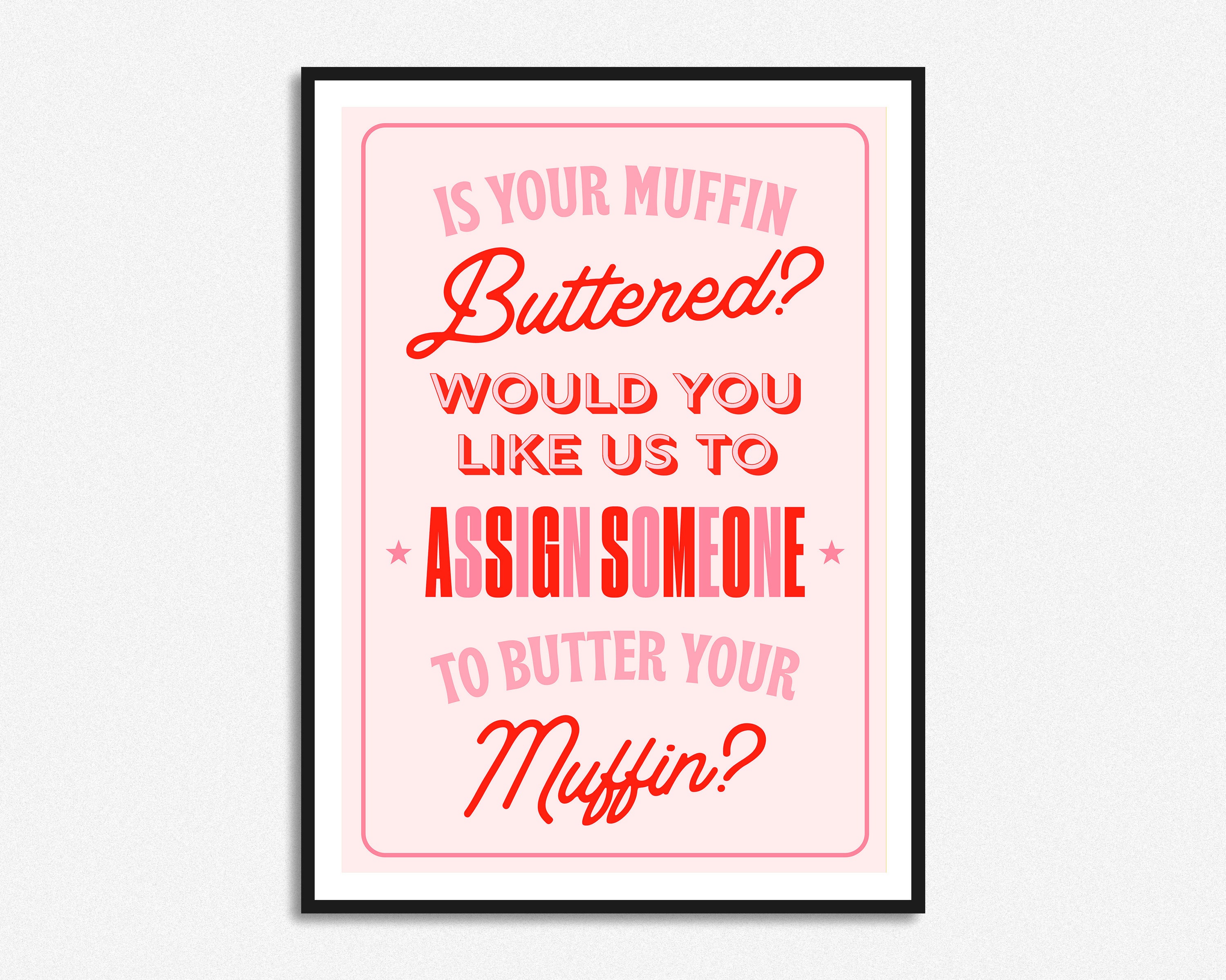 Is Your Muffin Buttered? Lyrics Print | Music Print | A5 A4 A3 ...