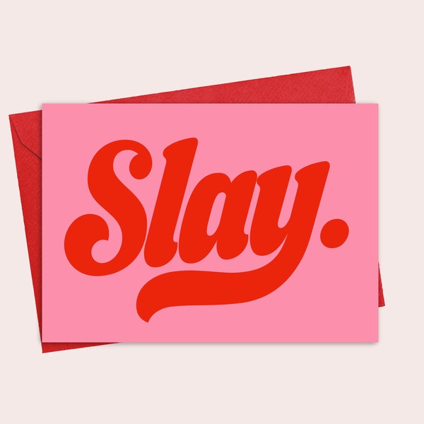 Slay Queen Birthday Card - Etsy