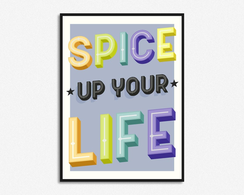 Spice up Your Life Lyrics Print | Music Print | A5 A4 A3 | Unframed ...