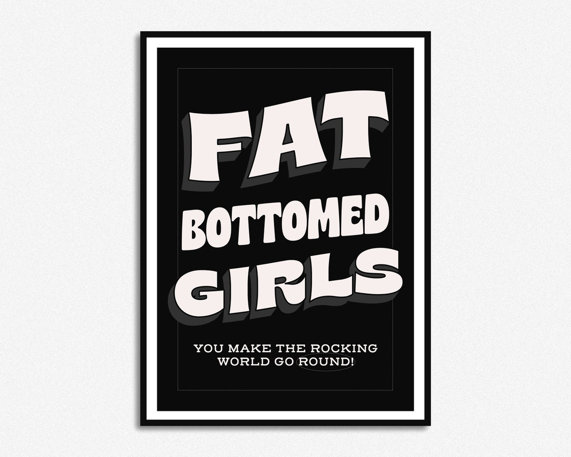 Queen Fat Bottomed Girls Music Lyrics A5 A4 A3 Unframed Etsy