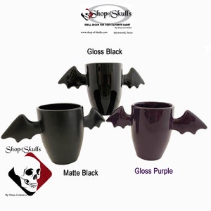Vampire Bat Cup or Mug With Bat Wing Handles, Ceramic Bat Coffee or Tea ...
