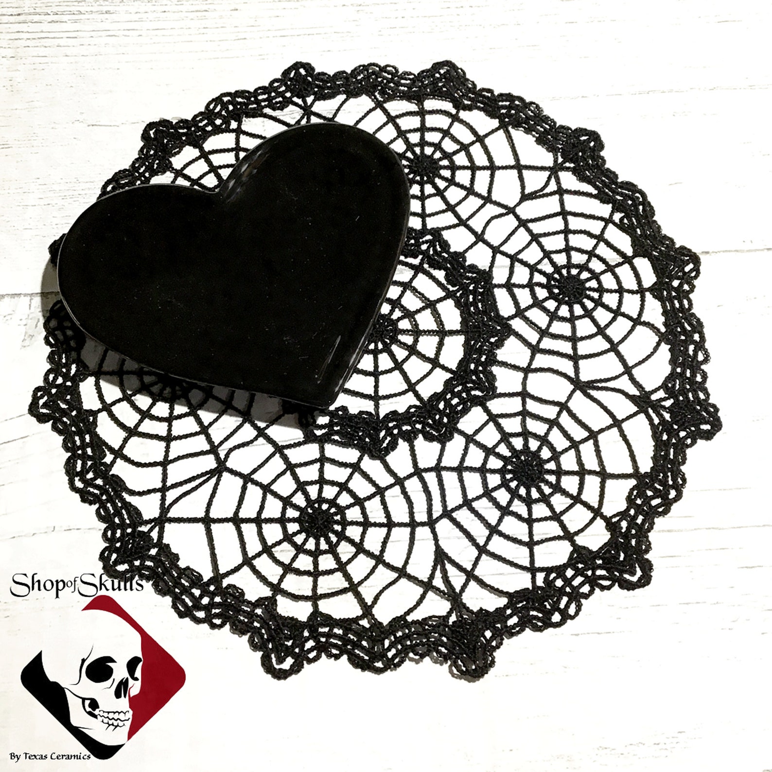 Spiderweb Lace Doily Intricate Cobweb Lace in Goth Black for - Etsy