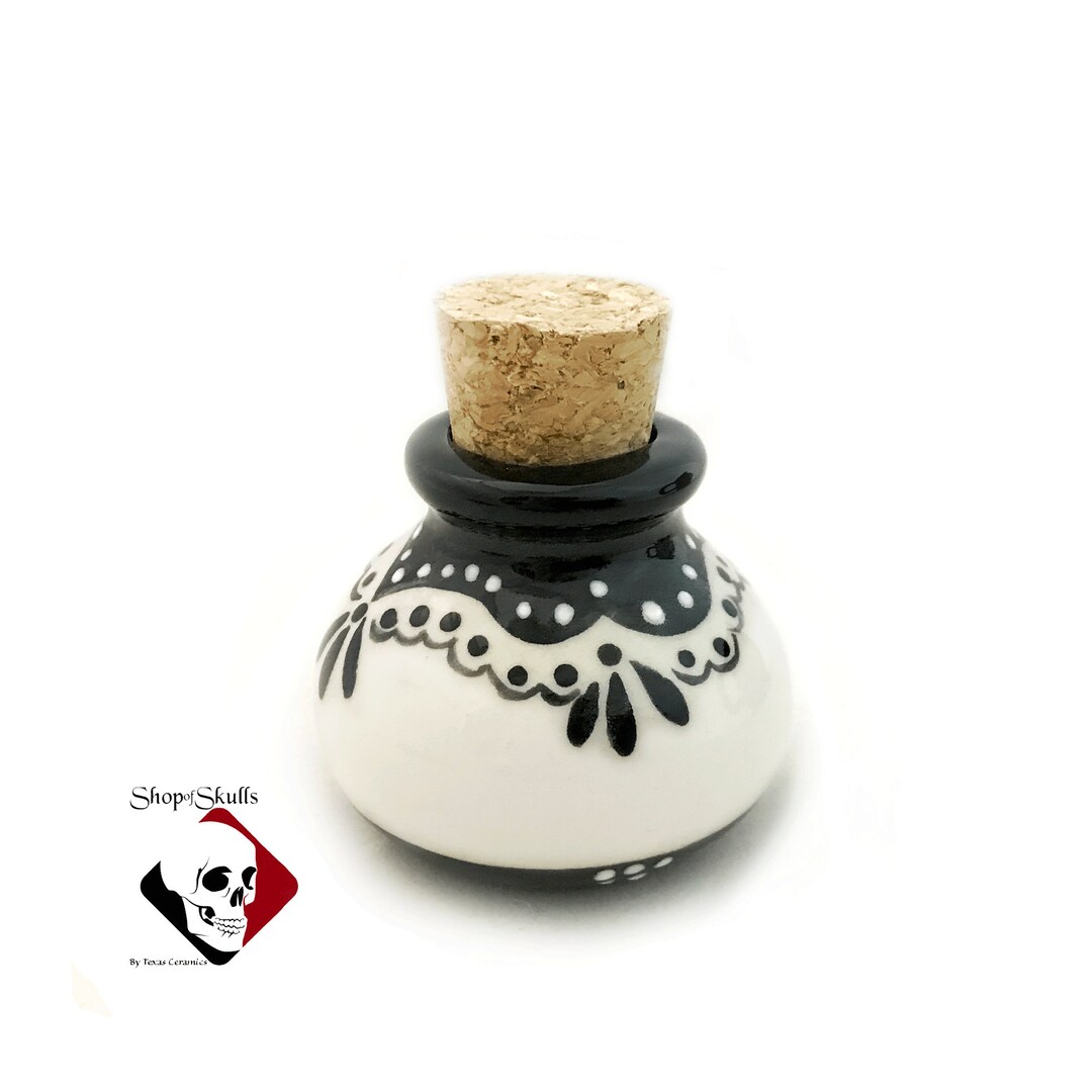 Hand Painted Ceramic Potion Bottle: Witchy Apothecary Decor (2 OZ) - Etsy