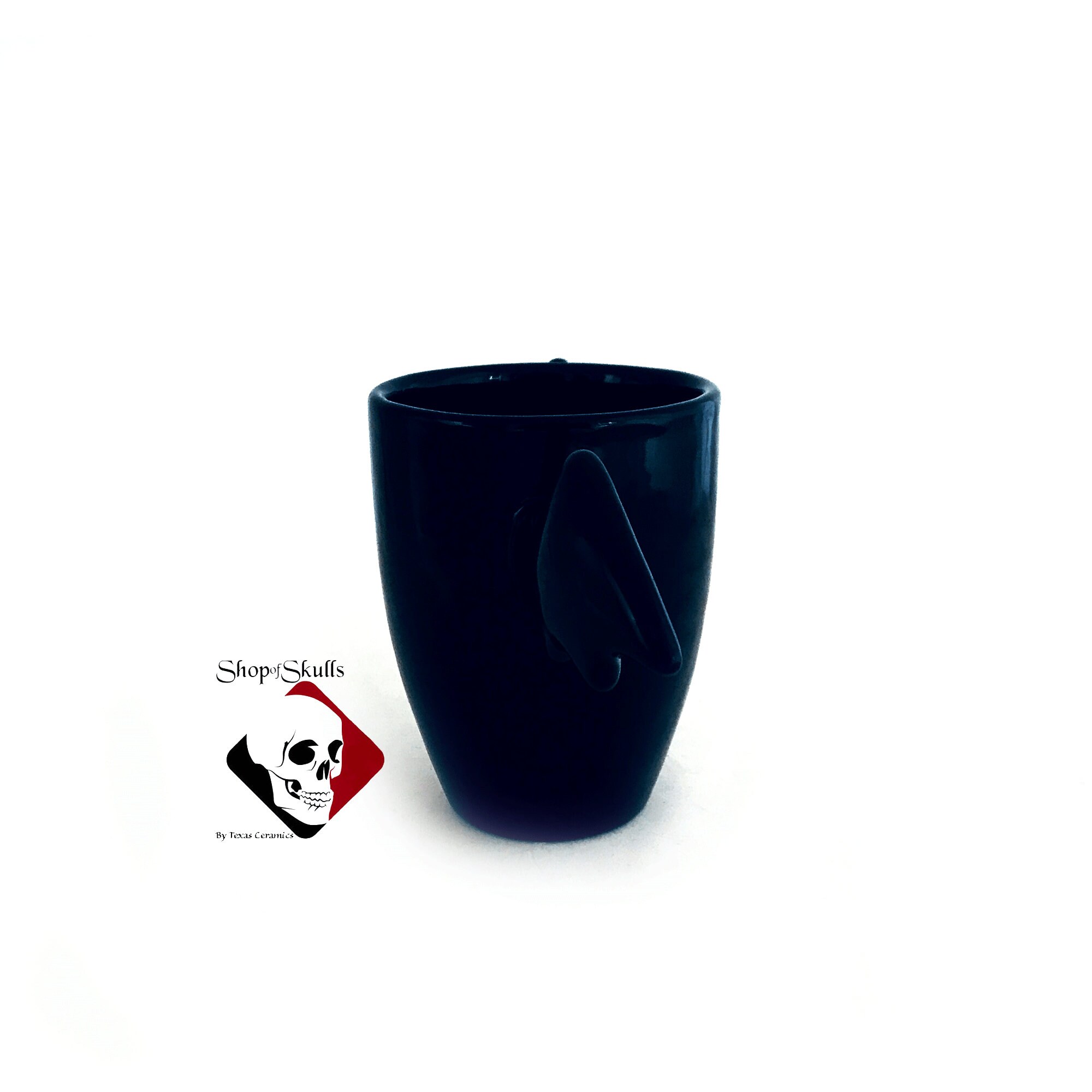 Vampire Bat Wing Handle Small Mug in Goth Black Ceramic | Etsy