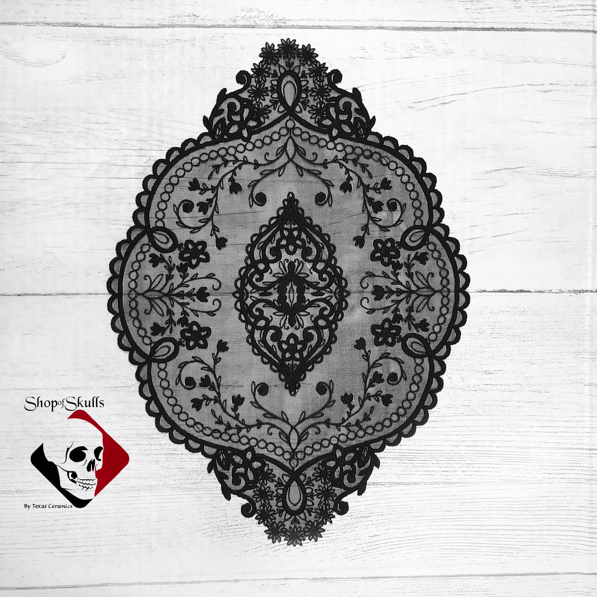 Victorian Lace Doily Goth Black Organza Intricate Floral - Etsy