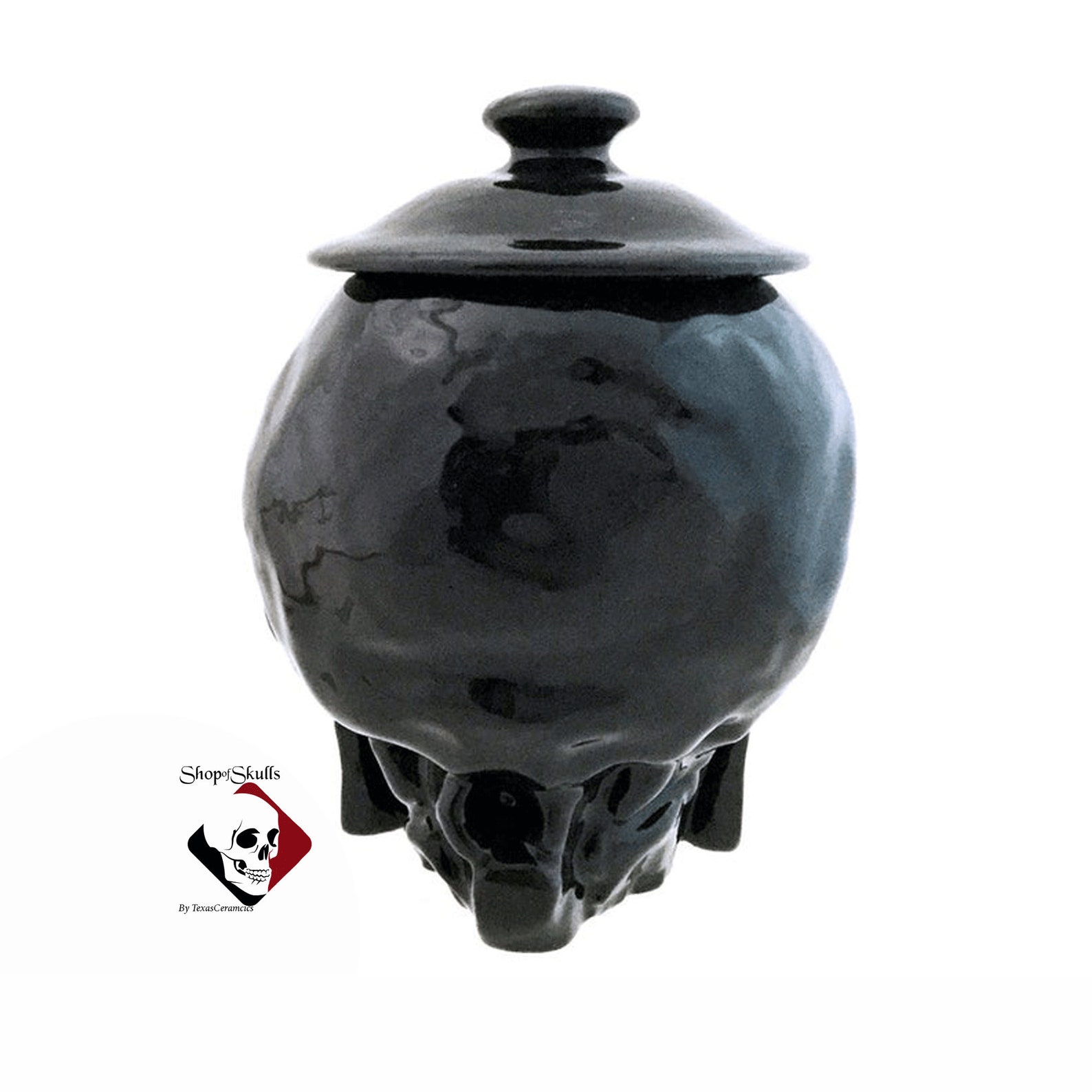 Skull Sugar Bowl With Lid Ceramic Skull Container Haunted - Etsy