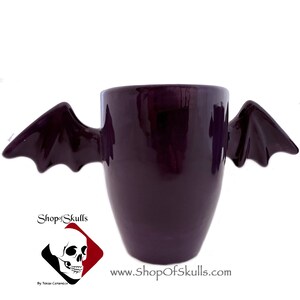 Vampire Bat Cup or Mug With Bat Wing Handles, Ceramic Bat Coffee or Tea ...
