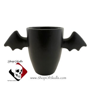 Vampire Bat Cup or Mug With Bat Wing Handles, Ceramic Bat Coffee or Tea ...