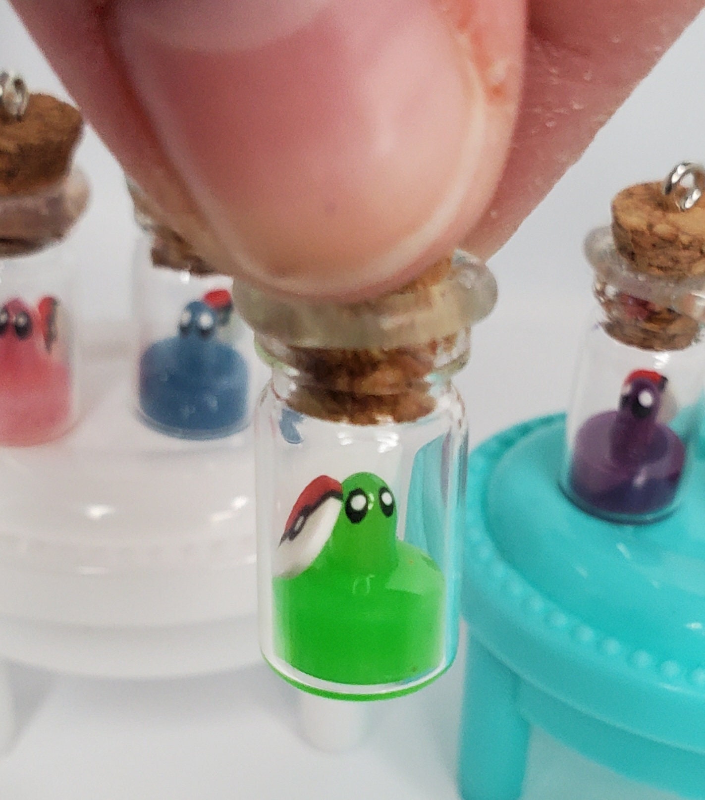 Tiny Slime Monster With Pokeball in a Glass Bottle Your Cute but Mighty ...