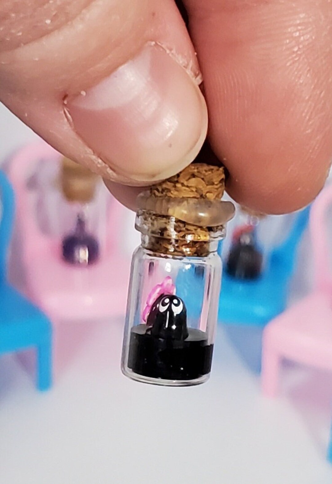 Tiny Slime Monster Pet With Flower in a Glass Bottle - Your Cute but ...