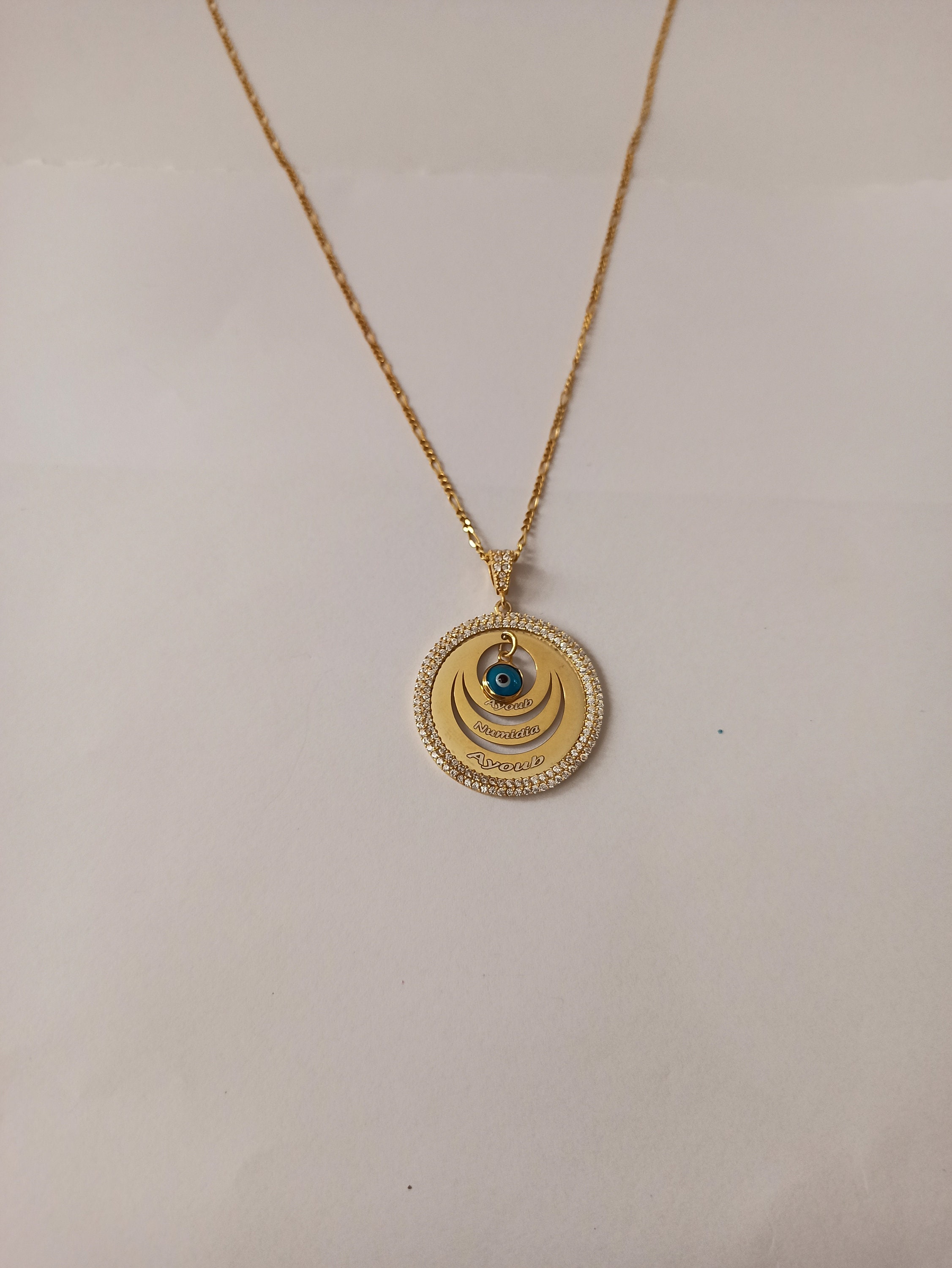 Silver disk Necklace custom disk Necklace personalize | Etsy