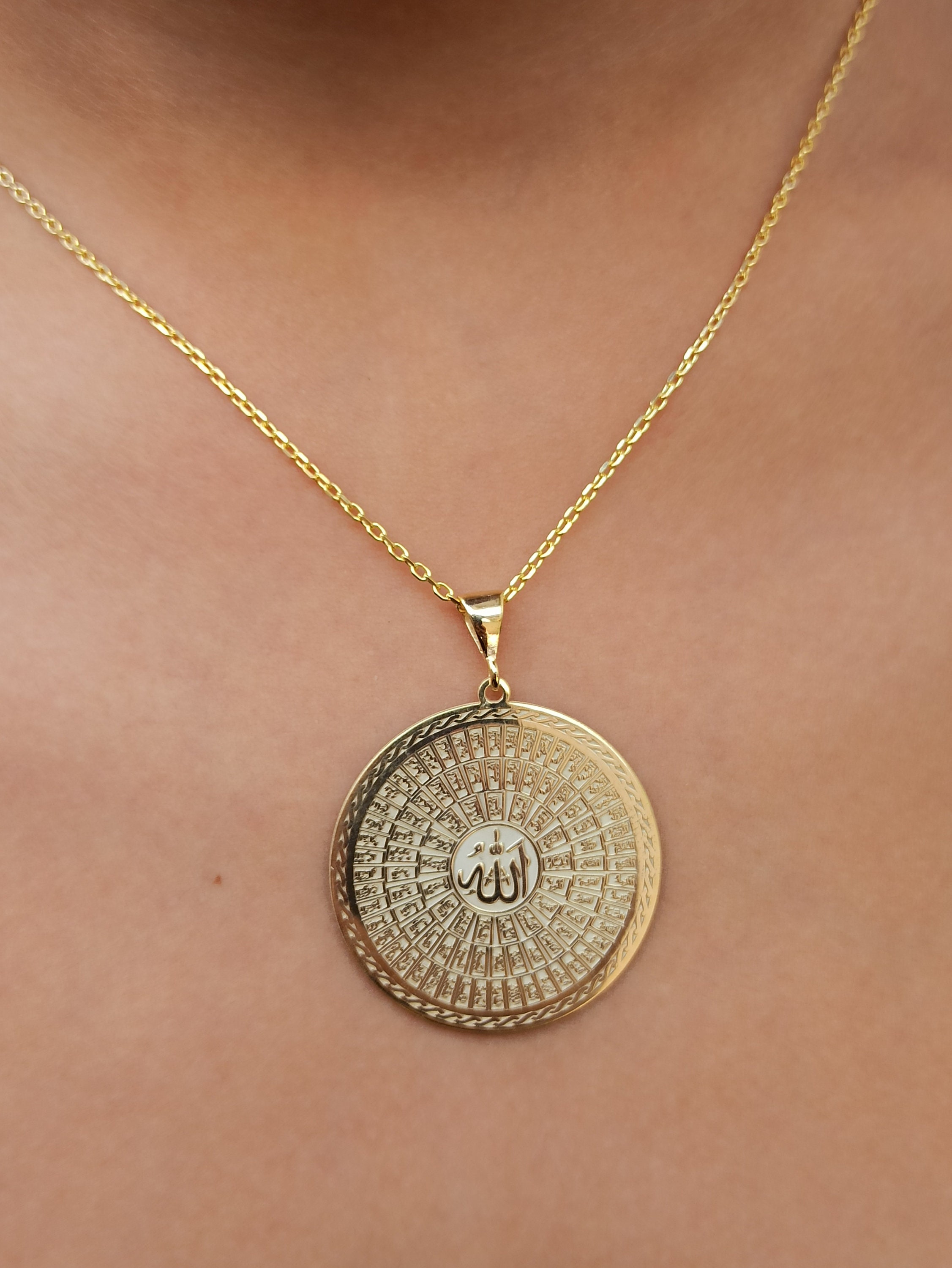 Allah name necklace Quran Verse Pendant İslam pendants 925 | Etsy