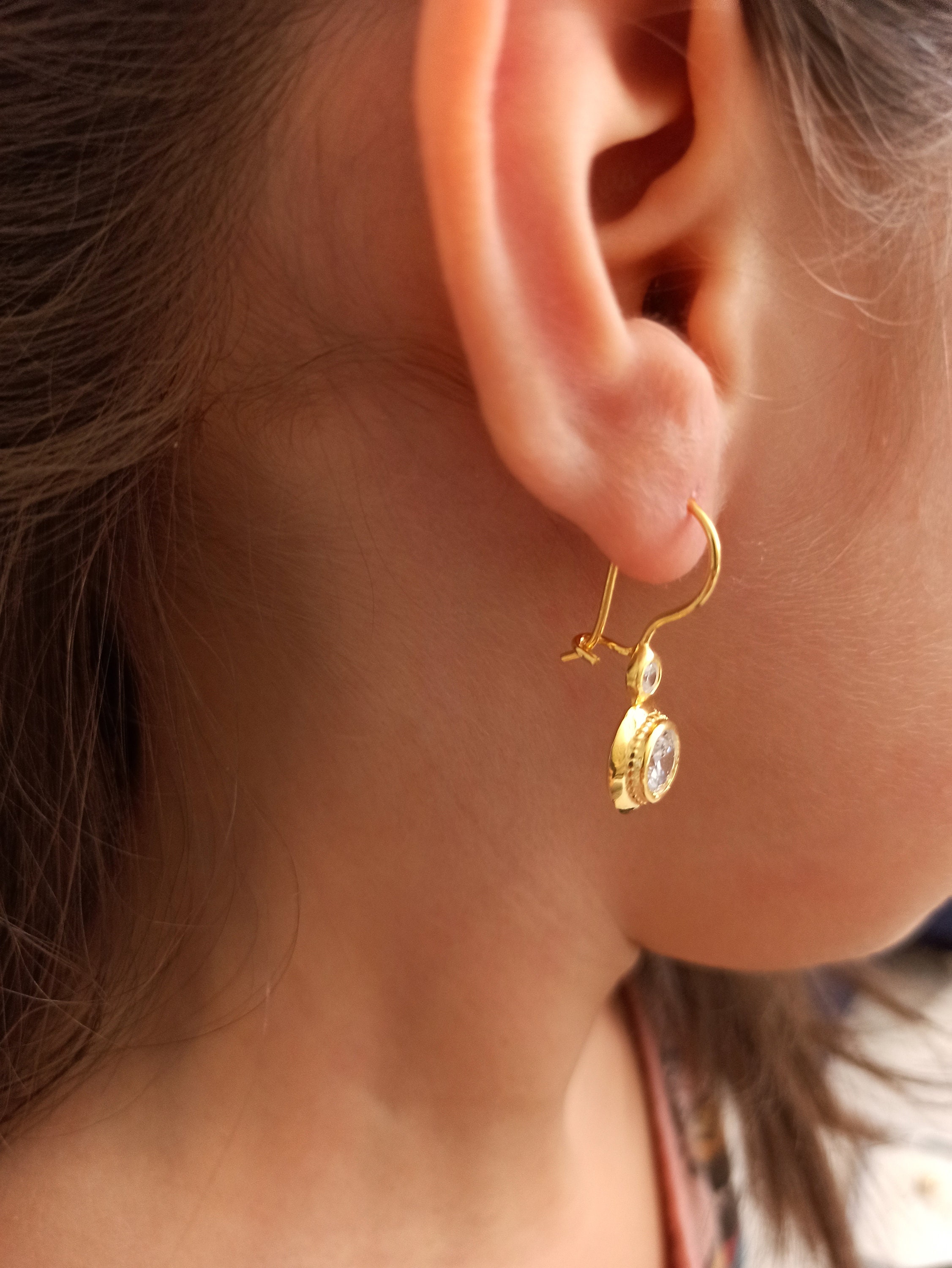 Solitaire earrings 925silver earring solitaire earring gold | Etsy