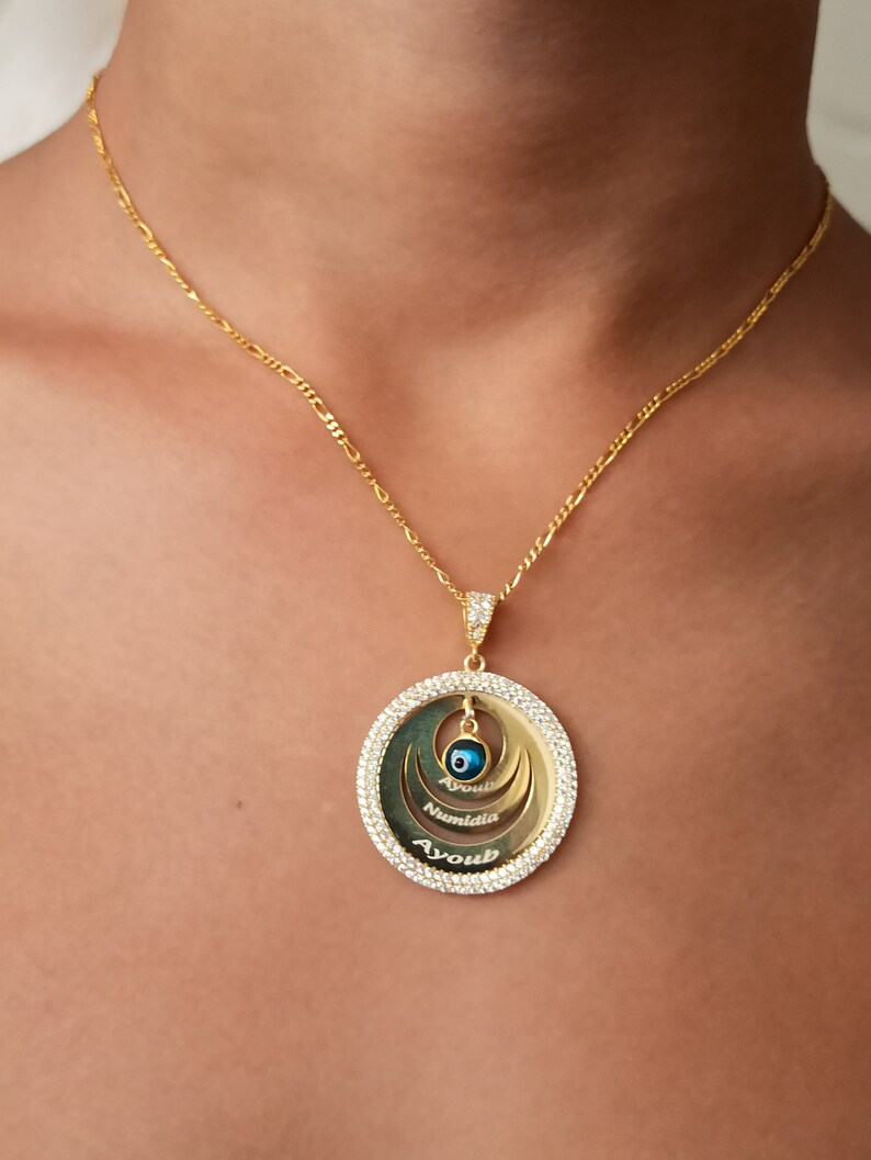 Silver Disk Necklace Custom Disk Necklace Personalize - Etsy
