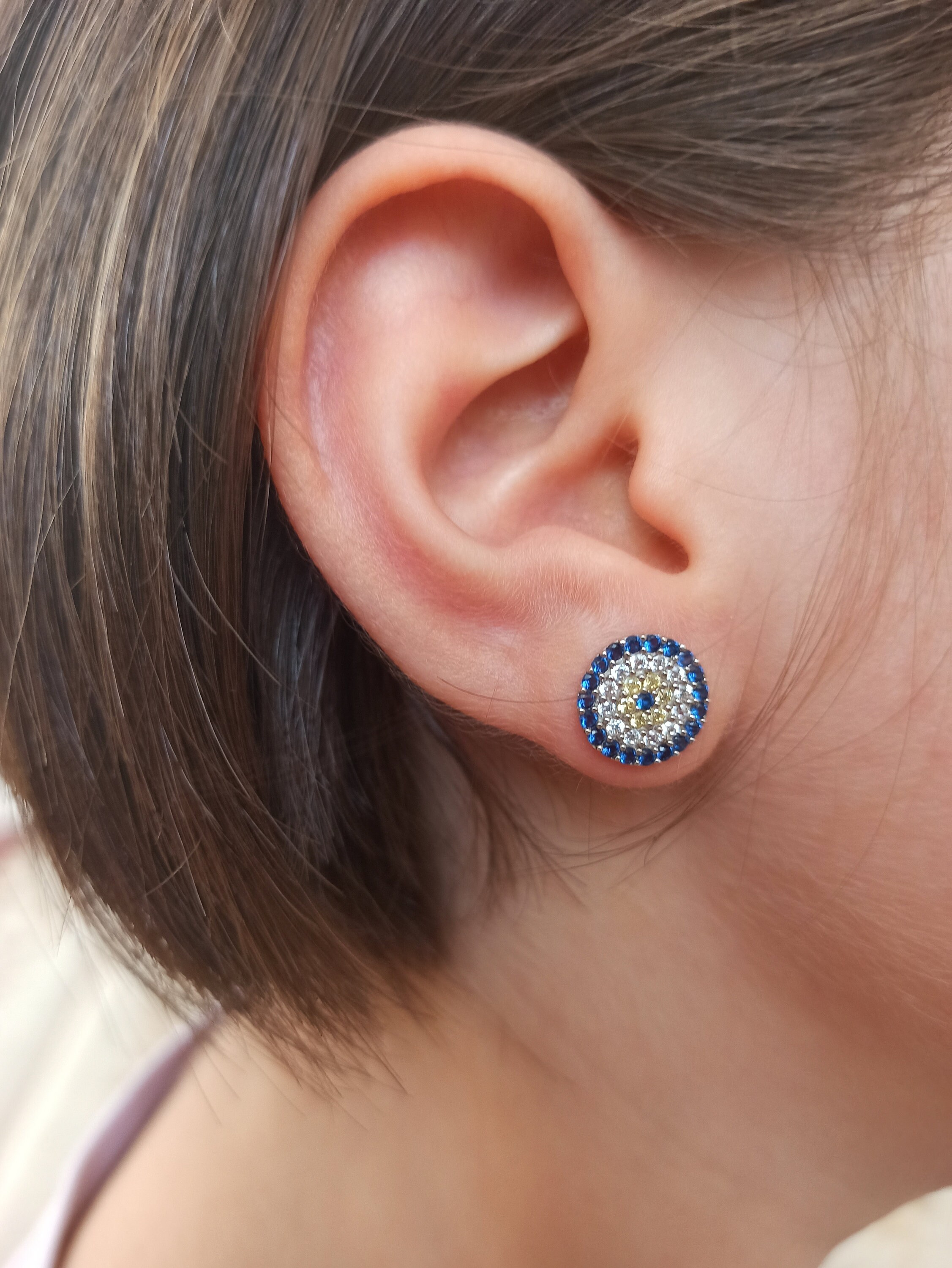 Evil Eye Ear Cuff Evil Eye Stud Earrings Eye Ear cuff | Etsy