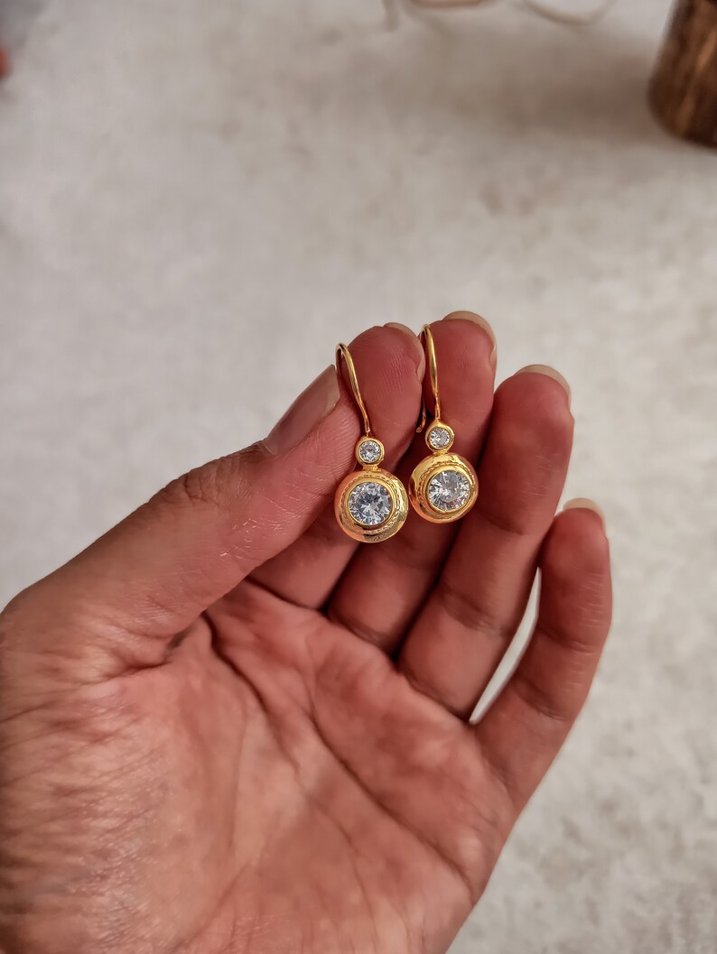 Solitaire Earrings 925silver Earring solitaire Earring Gold - Etsy