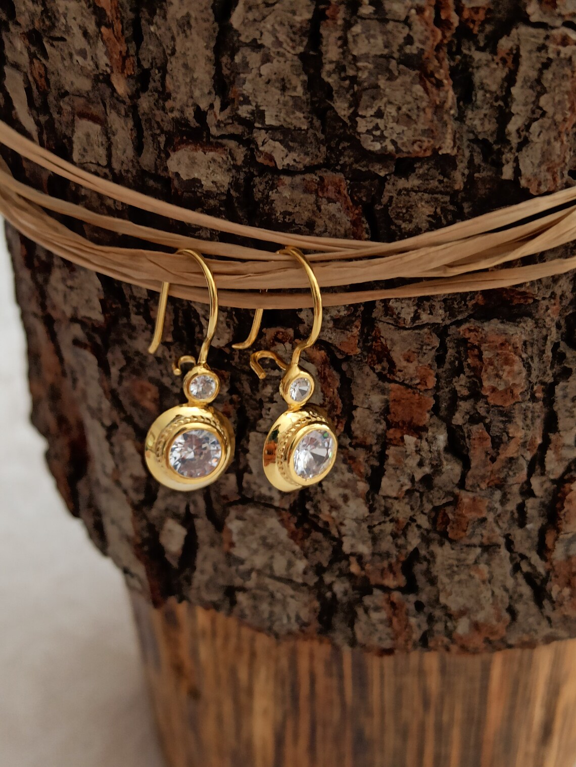 Solitaire earrings 925silver earring solitaire earring gold | Etsy