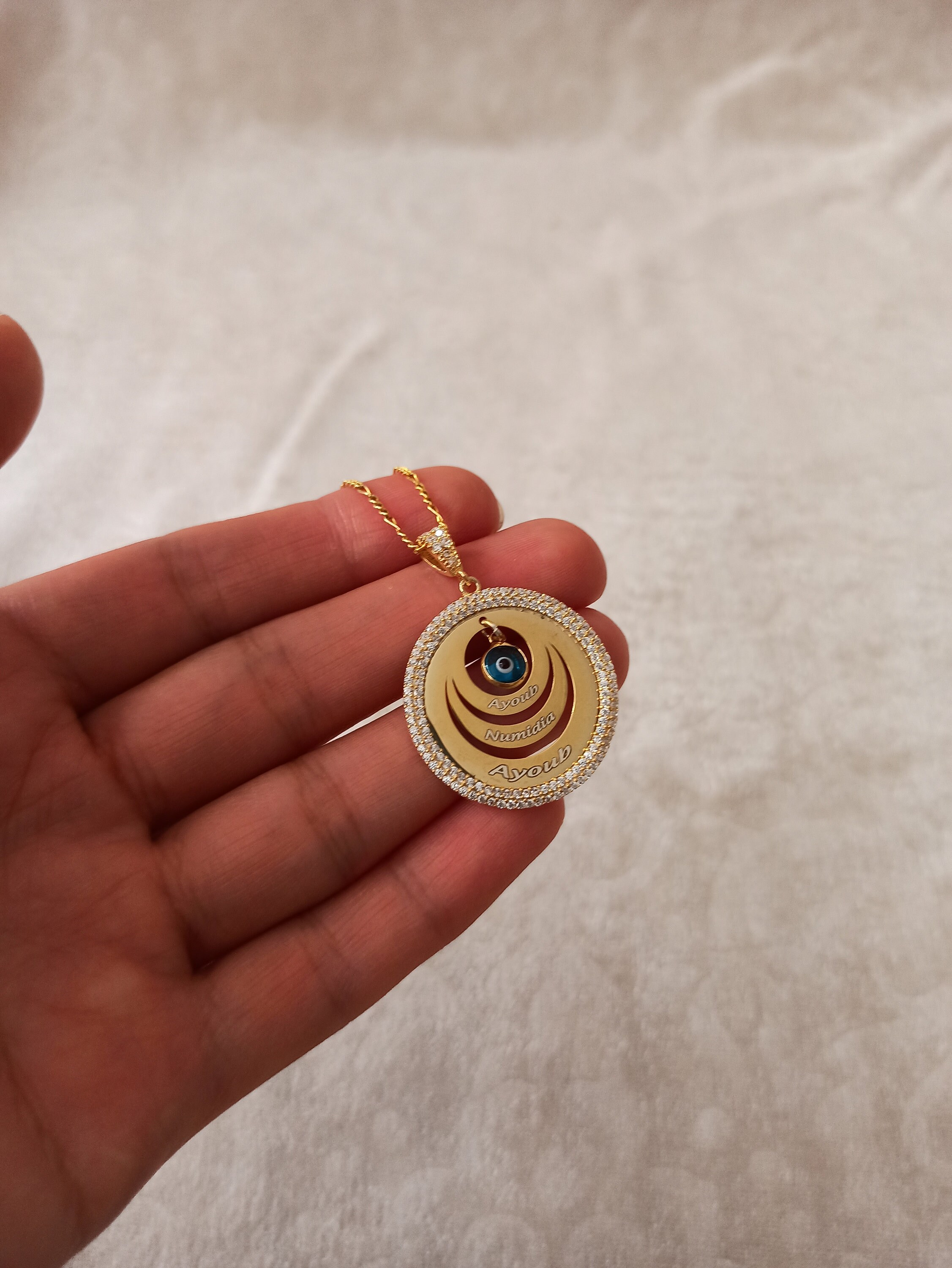 Silver disk Necklace custom disk Necklace personalize | Etsy